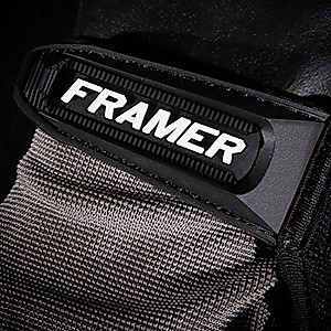 Ironclad Framer; Carpenter Work Gloves, Open Finger Dexterity, Performance Fit, Durable, Machine Washable, (1 Pair), FUG-04-L,Grey/Black