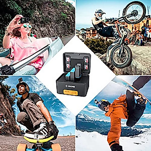 ZGCINE PS-G10 GoPro Charging case for Gopro Hero 10 Hero 9/8/7/6/5 Battery, Built-in 10400 mAh Rechargeable Battery, Fast Charging with USB-C Input&Output USB-A Output, Small and Portable