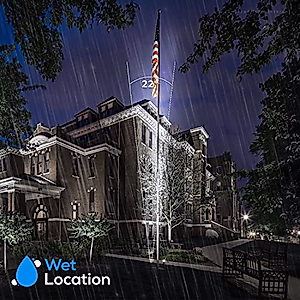 LEONLITE 30W LED Bullet Flood Light, 4000LM 5000K Daylight, 22°Focused Flag Pole Light with Knuckle Mount, Weatherproof, 100-277V Commercial Landscape Light, UL-Listed