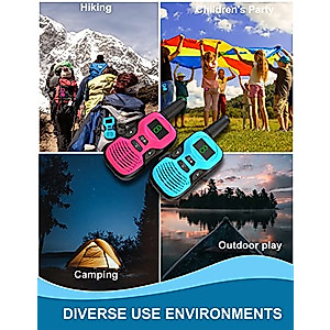 4Pcs Walkie Talkies for Kids Toys: Outdoor Toys for 3 4 5 6 7 8 9 10 11 12 Year Old Boys Girls Walkie Talkie Birthday Gifts - Long Range Camping Backyard Wakie-Talkies Party Favors Walky Talky