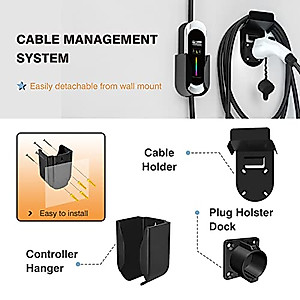 Keruida Level 2 EV Charger 32Amp 240V, Portable EV Charger with NEMA 14-50 Plug SAE J1772 Cable, Home EV Charging Station Adjustable Currents 10A-32A, with EV Charger Holder, Timing Delay