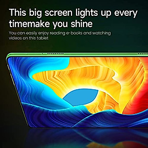 10in Tablet, 5MP 13MP Camera 6GB RAM 256GB ROM 100 to 240V Gaming Tablet for Travel (Green)