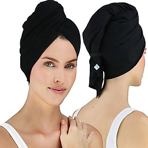 Hair RePear Anti Frizz Premium Cotton Hair Towel Enhances Healthy Natural Hair - Plop Wrap Scrunch Curly Wavy or Straight Hair -Extra Long Thick Hair