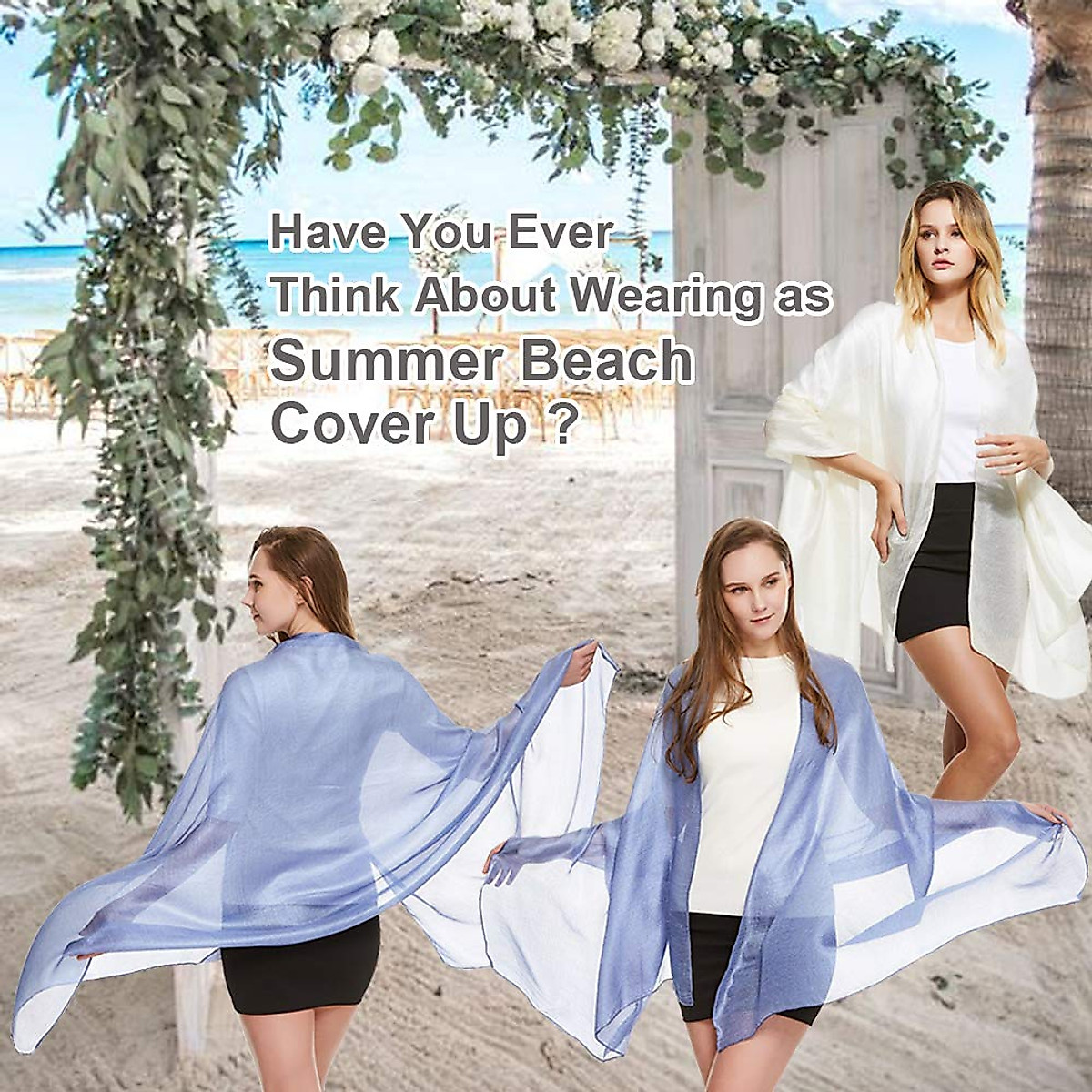 Wedding Shawl Metallic Sparkle Party Formal Shawls Wraps Evening Dresses silver