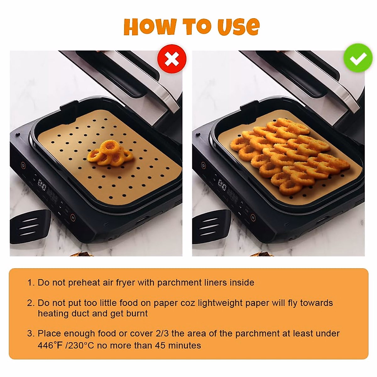 Air Fryer Liners Disposable for Ninja: 150pcs Air Fryer Parchment Paper Liners for Ninja Foodi Smart XL FG551 6-in-1 Indoor Grill Accessories Perforated Rectangle Airfryer Liner Sheets
