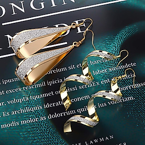 ESRICH 20 Pairs Alloy Earrings with 8 PCS Gold,12 PCS Sliver,20 Styles of Earrings for Women ewelry Fashion and Christmas gifts Valentine Birthday Party