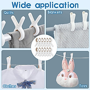 JEFHOMKIT 12 Pack Beach Towel Clips,Heavy Duty Plastic Clothpins Beach Pool Chair Clip with Anti-Rust Springs,Quilt Drying Clip Strong Grip Holder to Keep Your Towel from Blowing Away,No Trace Design