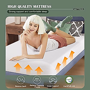 Base Foam Mattress 8 inch Mattress, CertiPUR-US Certified,Breathable Bed Mattress for Cooler Sleep Supportive & Pressure Relief,Removable Soft Cover,White Twin