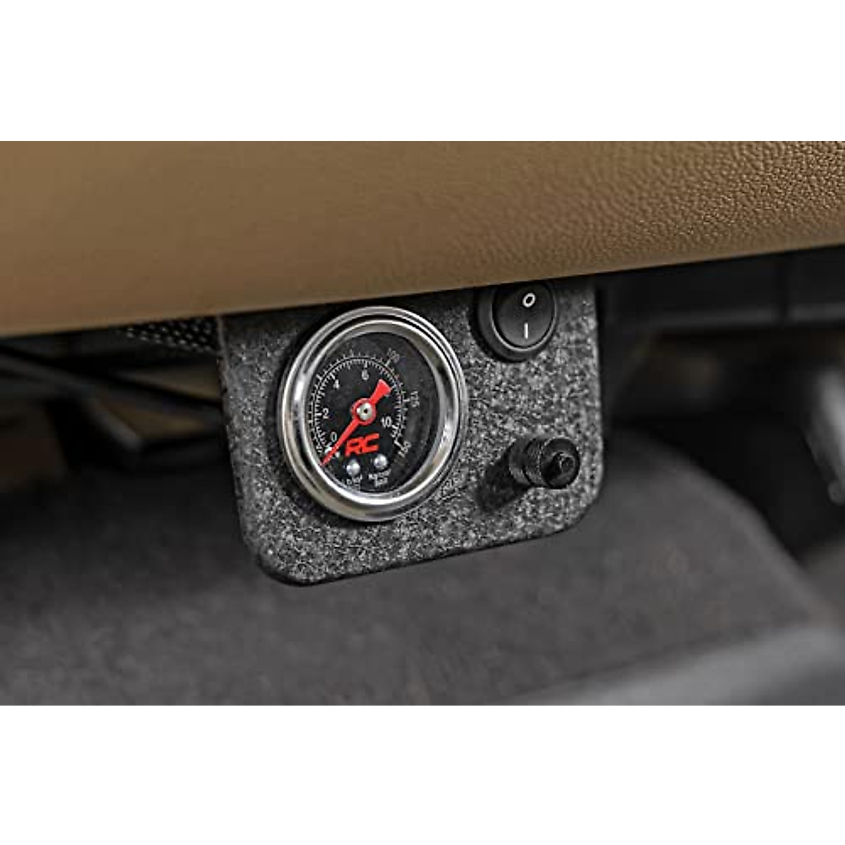 Rough Country Onboard Air Bag Compressor w/Gauge | Air Spring Compressor - 10100 Silver