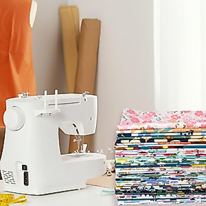 Cotton Quilting Fabric 10 Pcs 20" x 20" Fat Quarters Fabric Bundles Floral Fabric Squares for Quilting, DIY Sewing Project, Patchwork, Misscrafts, Crafting(50cm x 50cm)