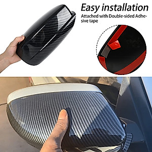 sportuli Carbon Fiber Side Mirror Caps + Door Handle Covers Replace for 2011-2021 2022 2023 2024 Dodge Charger