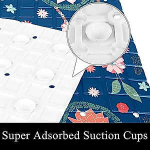 Bath Tub Shower Mat - Anti-Slip PVC Material 15.1x26.8 in, Gentle Cushioning Quick Drying Suction Cups Reliable Solution - Dream Catchers in The Night Sky Non-Slip Floor Mat
