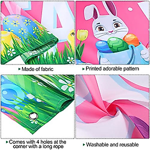 36 Pcs Happy Easter Banner and Balloons Decorations Set Large Fabric Happy Easter Yard Sign Banner Outdoor Spring Easter Themed Party Banner 35 Pcs Latex Balloons for Home Party Decoration 18 x 118 ft
