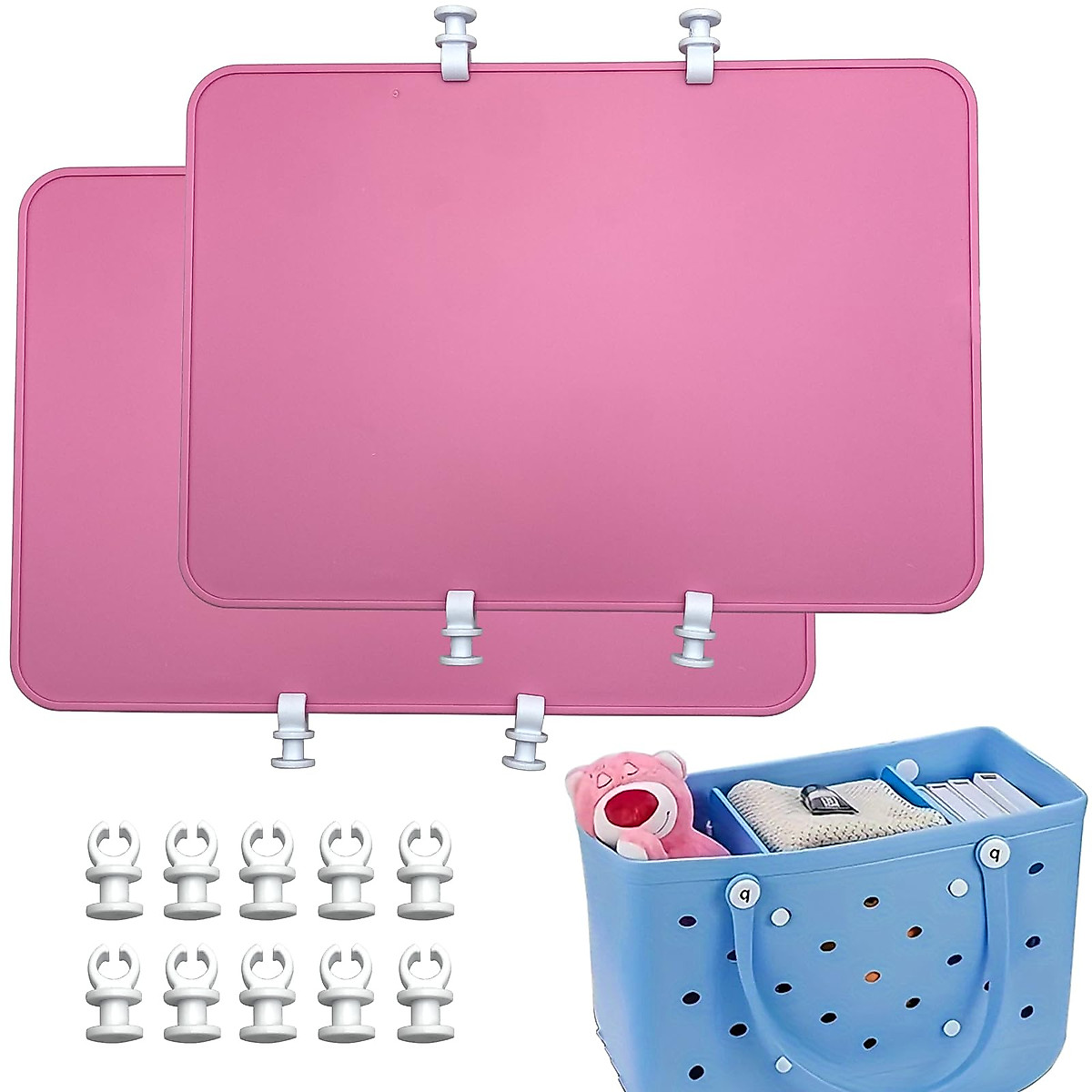 Yewaii 2pcs Bogg Bag Divider Tray X Large Compatible with Bogg Bag - Bench Bag Organizer Insert - Accessories for Original Bogg Bag Pink