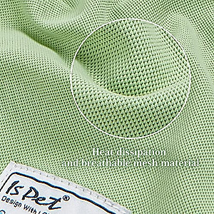 ISPET Dog Shirts Self Cooling T-Shirts, Ice Silk Summer Dog Tee Shirts Soft Pet Sleeveless Vest Tank Top for Small Dogs Boys Girls - Avoid Overheating, Green, Medium