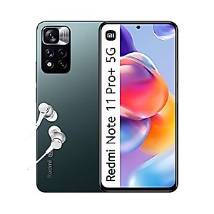Xiaomi Redmi Note 11 Pro+ Plus 5G + 4G Global Version 256GB + 8GB Unlocked 6.67" 108MP Night Mode (Only Tmobile/Metro/Mint USA Market) + (w/Fast Car Charger 51w Bundle) (Forest Green)