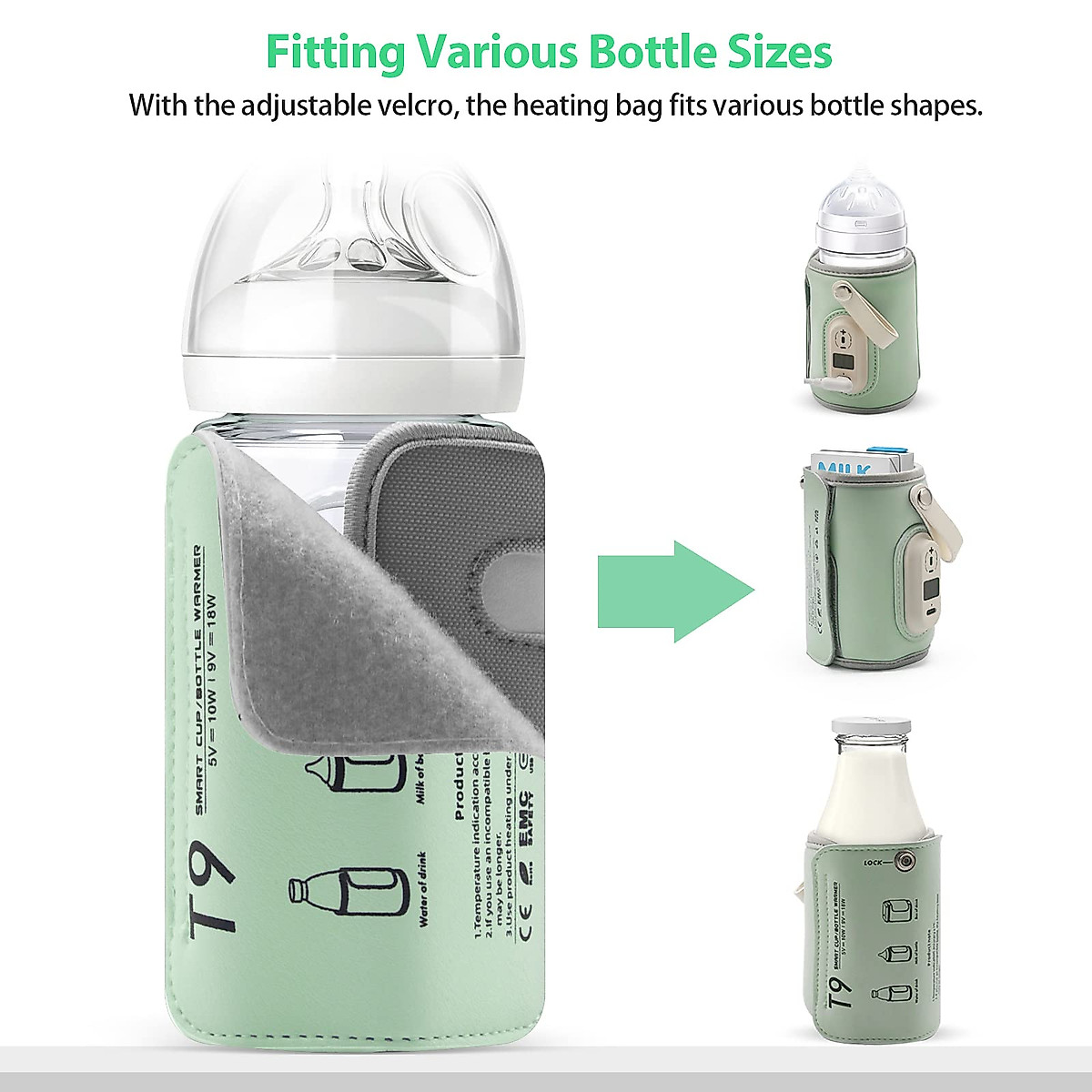 Cozytots Portable Bottle Warmer Travel for Baby Bottle Warmer for Breastmilk In Car Heaters Drink Warm Milk Thermostat Bag