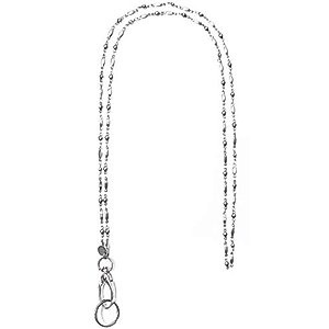 Stainless Steel Chain Women's Lanyard, Stronger, Made in USA, Badge Holder 34 inches, - Stainless Steel - Non Breakaway