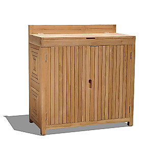 Solvang Teak Storage Cabinet Grade A Teak Wood Outdoor Patio #23SoCb