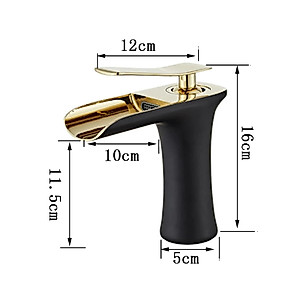 Chrome Basin Faucet Waterfall Bathroom Faucet Single Handle hot and Cold Water Basin Mixer Faucet Bathtub Sink Water Crane(ORB Tall)