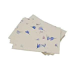 Nepali Cherish Greeting Card & Envelope Box Set with Handmade Lokta Paper from Nepal, 15 Greeting Cards (Cornflower)