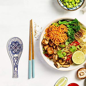 Ceramic Spoon Rest - Artisan Hand Crafted - Hand Painted Blue and White Spain and North Africa Art Deco - Kitchen Counter or Stove Top Utensil Rest