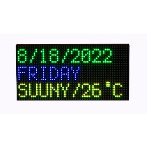 RGB Full-Color LED Matrix Panel Display for Raspberry Pi Pico ESP32 for Arduino 64×32 Pixels 3mm Pitch 2048 RGB LEDs Adjustable Brightness