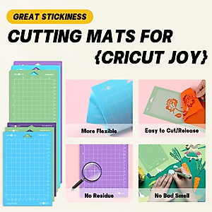 HTVRONT Cutting Mat for Cricut Joy Machine, 6 Pack Cutting Mats (3 Pcs 4.5X12in & 3 Pcs 4.5X6.5in), Variety Adhesive Cutting Mats Replacement Accessories for Cricut Joy Accessories