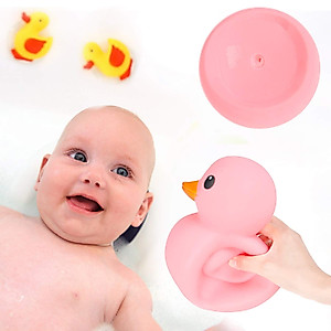 Jumbo Rubber Duck Bath Toy - Giant Ducks Big Duckie Baby Shower Birthday Party Favors 8-Inches (Pink)