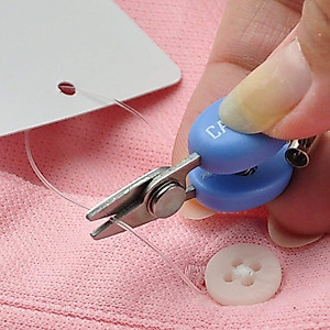 CANARY Tiny Scissors With Cover 1.3" Extra Mini Small Scissors, Razor Sharp Japanese Stainless Steel Blade, Keychain Scissors for Sewing, Office, Travel, Spring Loaded Blunt Tips, Made in JAPAN, Blue