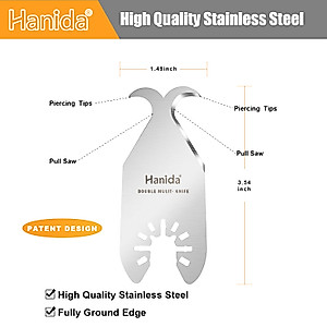 Hanida 3 Pcs Oscillating Saw Blades, Oscillating Multi Tool Hook Knife Blades, Multitool Blades for Cutting Roofing Shingles, PVC Carpet, Cardboard, fit Dewalt Milwaukee Rockwell Bosch Dremel Ryobi