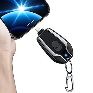 EMNT Keychain Portable Charger for iPhone,1700mAh Mini Power Emergency Pod, External Fast Charging Power Bank Battery Pack, Smaller Cell Phone Charger for iPhone 14 13 12 11 Plus Pro XR X 8 7 6s 6 5