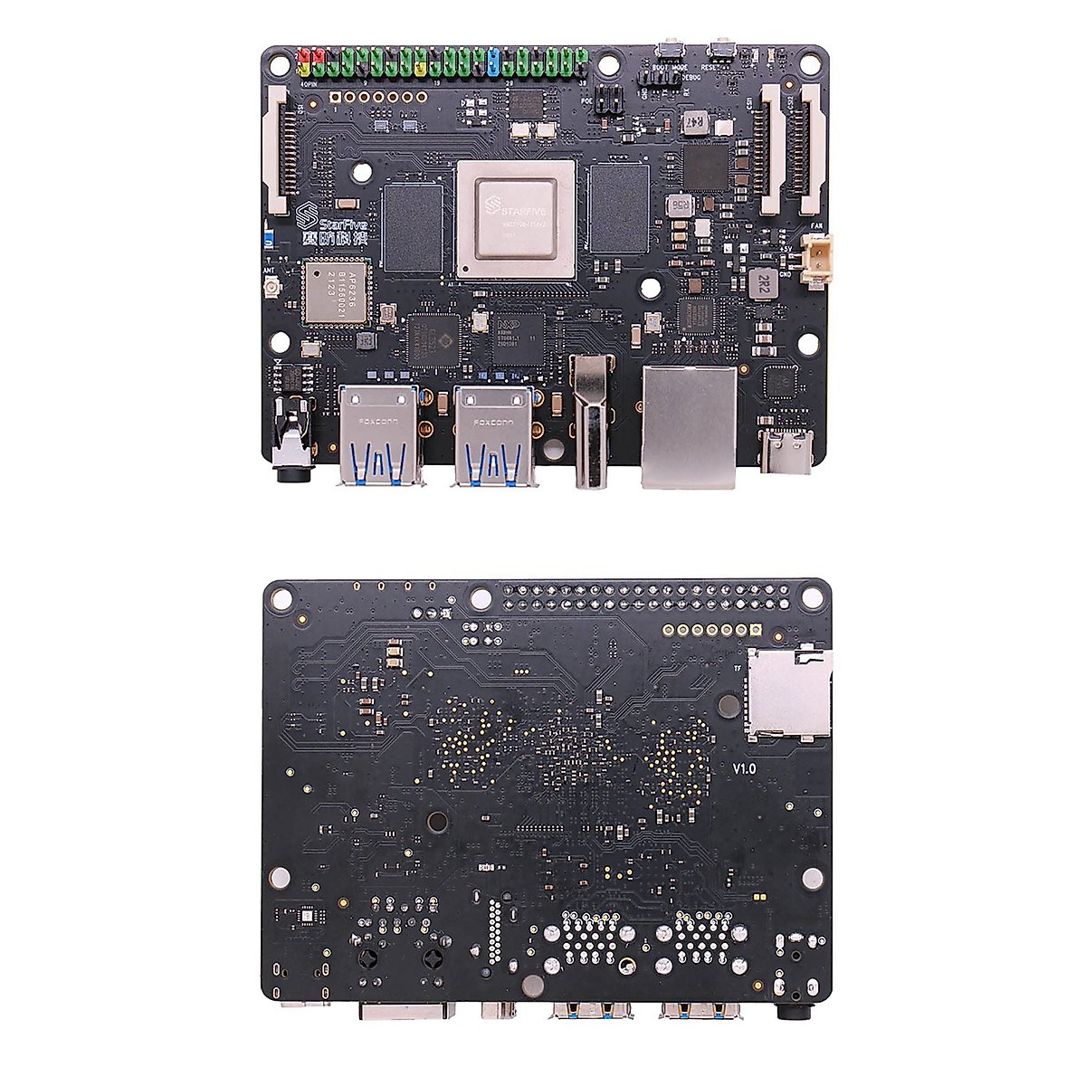 VisionFive RISC-V Linux AI Single Board Computer Based on JH7100 SoC Dual-core 64bit Processor for Intelligent Vision Application