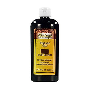 Fiebing's Vintage Gel - Dark Brown 8oz - Antique Gel for Leather