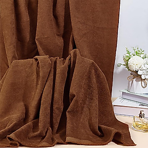 BENECREAT Corduroy Fabric, 39x61 Inch DIY Sewing Crafts Materials Corduroy Upholstery Fabric for Sewing Coat Shirt Dress Pants Costume Sofa, Home Decor, Saddle Brown