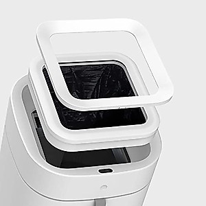 townew T Air X White 3.5 Gallon Smart Trash Can | Diaper Pail | Self-Sealing, Motion Activated, Rechargeable, Small