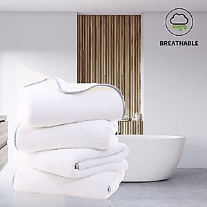 Cosy Family Microfiber 4 Pack Bath Towel Set, Lightweight and Quick Drying, Ultra Soft Highly Absorbent Towels for Bathroom, Gym, Hotel, Beach and Spa (White)