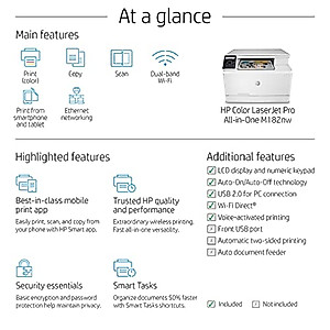 HP Color LaserJet Pro M182nw Wireless All-in-One Laser Printer, Remote Mobile Print, Scan & Copy, Works with Alexa (7KW55A)