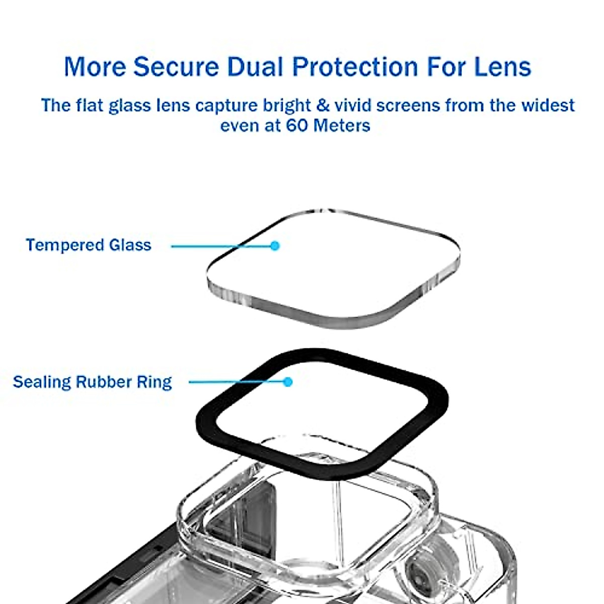 FINEST+ 60M Waterproof Housing Case for GoPro Hero 11/Hero 10/Hero 9 Black Diving Protective Housing Shell with Bracket Accessories for Go Pro Hero11/10/9 Black Action Camera