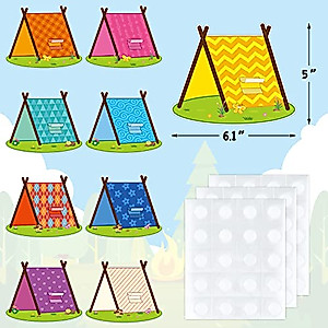 45 PCS Woodland Pup Tents Cut-Outs for Camping Bulletin Board Classroom Decor Woodland Theme Party Decoration, 9 Styles