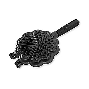 Nordic Ware 01705 Sweetheart Waffler, Cast-Aluminium Pan, Heart Shaped, Mini Waffle Maker, Black