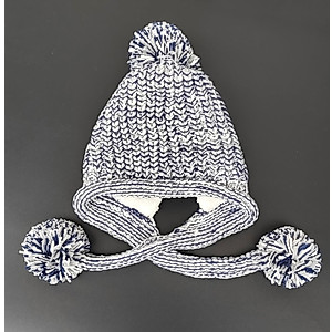 HUAMULAN Women Winter Sherpa Beanie Hats Knit Ear Flaps Peruvian Cover Ears Warm Fleece Lined Ski Snow Hat with 3 Pompom