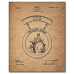 Nurse Patent Prints - Set Of 4 Vintage Wall Art Photos