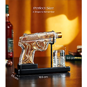 Birthday Gifts for Men Dad, Kollea Gun Whiskey Decanter Sets for Men - Shot Glass, Funny Christmas Gift Ideas for Him Boyfriend Brother, Liquor Dispenser for Bar, Anniversary, Veteran Military Present