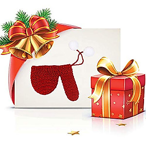 Funny Knit Willy Warmer Men Stocking Stuffer with Snow Balls Naughty White Elephant and Christmas Gag Gifts for Him Husband Boyfriend