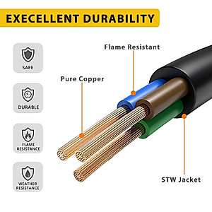 HOZHEM 30 Amp to 30 Amp RV Power Adapter Cord, NEMA TT-30P to L5-30R Generator Adapter Electrical Connector, with Locking Connector Plug, 1.5FT