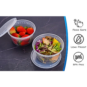EDI [12 OZ, 25 Sets] Plastic Deli Food Storage Containers with Airtight Lids | Microwave-, Freezer-, Dishwasher-Safe | BPA Free | Heavy-Duty | Meal Prep | Leakproof | Recyclable