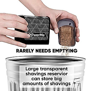 POWERME Electric Pencil Sharpener - Pencil Sharpener Battery Powered for Kids, School, Home, Office, Classroom, Artists – Battery Operated Pencil Sharpener For Colored Pencils, Ideal For No. 2 (Black)