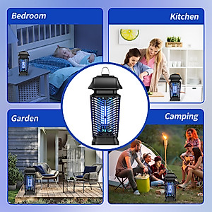 Bug Zapper Outdoor, 2024 Upgraded Mosquito Zapper for Indoors with Powerful 20W Bulb, 4200V Waterproof Fly Zapper,Electric Fly Traps Outdoor Mosquito Killer for Home,Backyard,Patio Yard,8.2Ft Cord