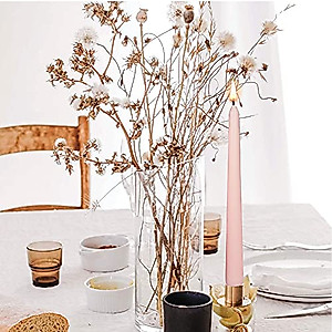 Organic CocoSoy Candles, Pack of 12 Purple Tapered Candles 10 inch Tall Coconut Soy Wax Tapers, Long Stem Dripless Smokeless Dinner Taper Candles for Home Decoration, Wedding, Parties, Ceremonies